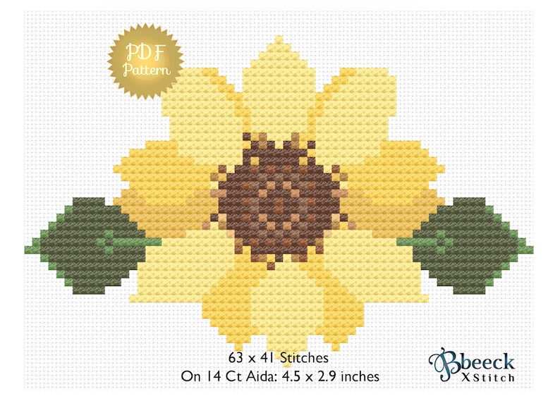Sunflower Cross Stitch, Sunflower Embroidery Designs - Etsy
