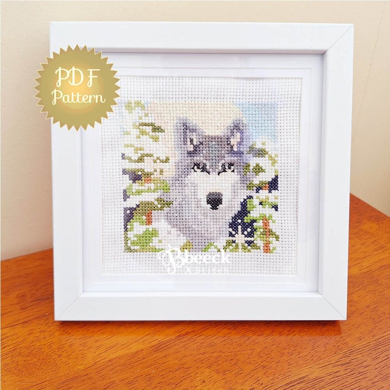 Arctic Wolf Cross Stitch Pattern Embroidery, Wildlife Winter Art Design. - Etsy