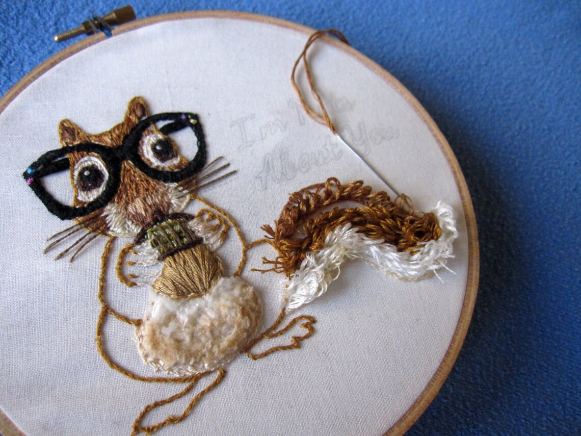 Squirrel Embroidery, Hand Embroidery Design. Squirrel Pattern to Sew ...