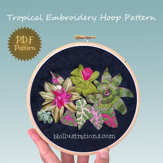 A Tropical Embroidery Pattern PDF With Instruction Guide. DIY - Etsy