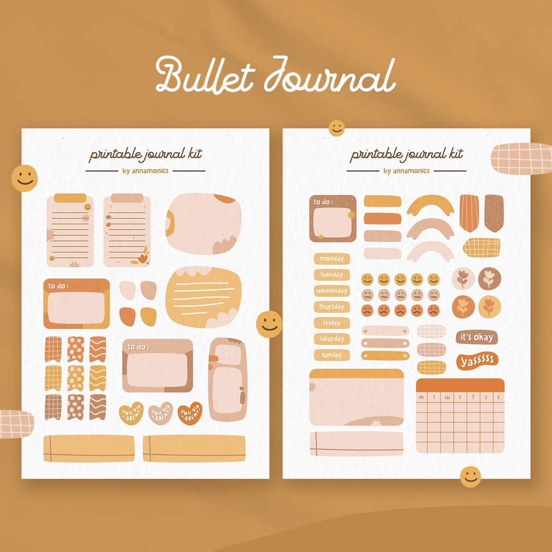 Printable Bullet Journal Kit, Personal Use Only, Digital Print With 46 ...