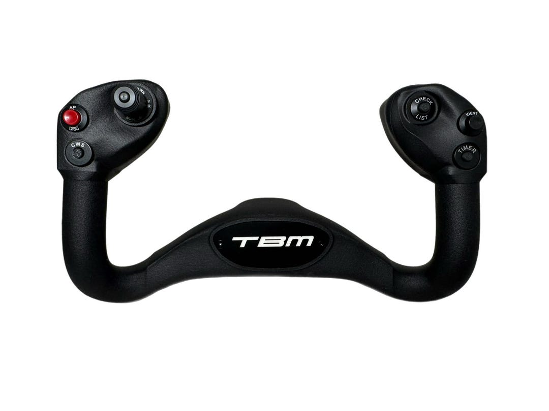 Dezaero TBM Replica Yoke - High Fidelity Flight Simulator Control Wheel ...