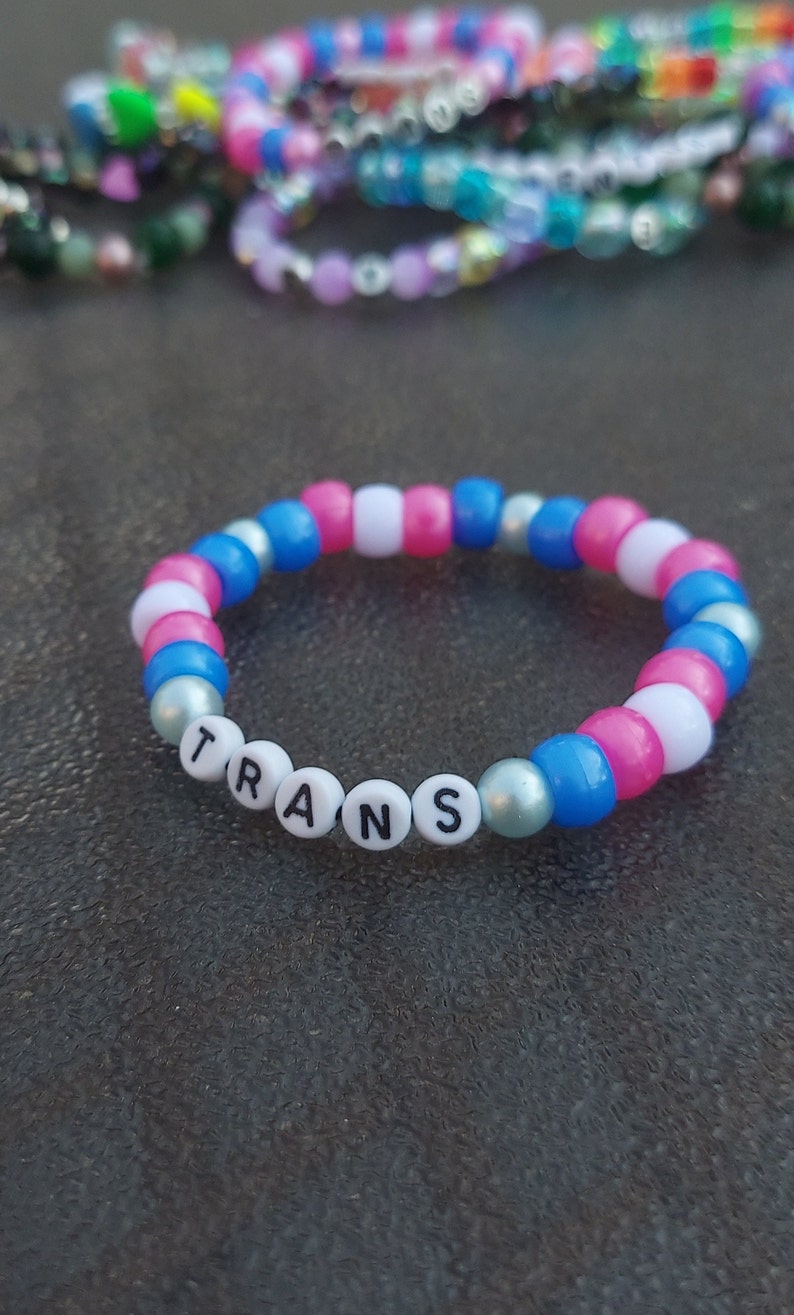 Trans Pride Bracelet Friendship Bracelet Made With Faux Pearls ...