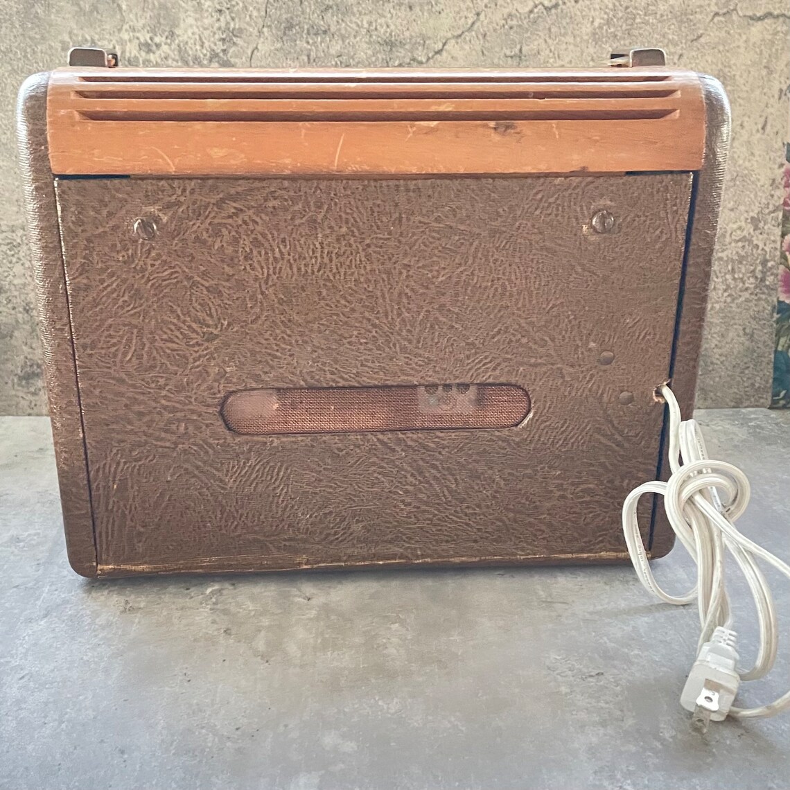 Vtg Philco Tube Radio Portable Roll Top Wood Case 46-350 1964 Broken ...