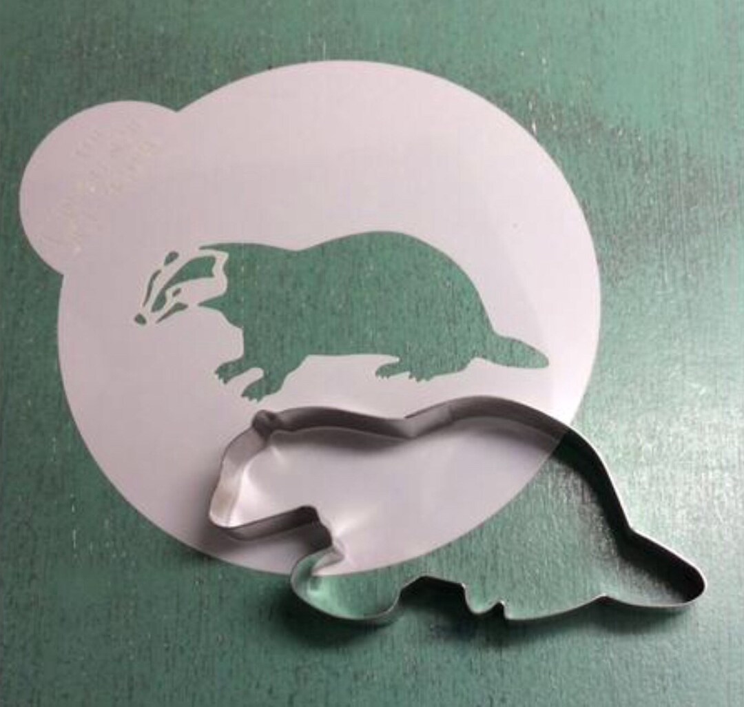 Badger Cookie Cutter & Stencil Set - Etsy UK