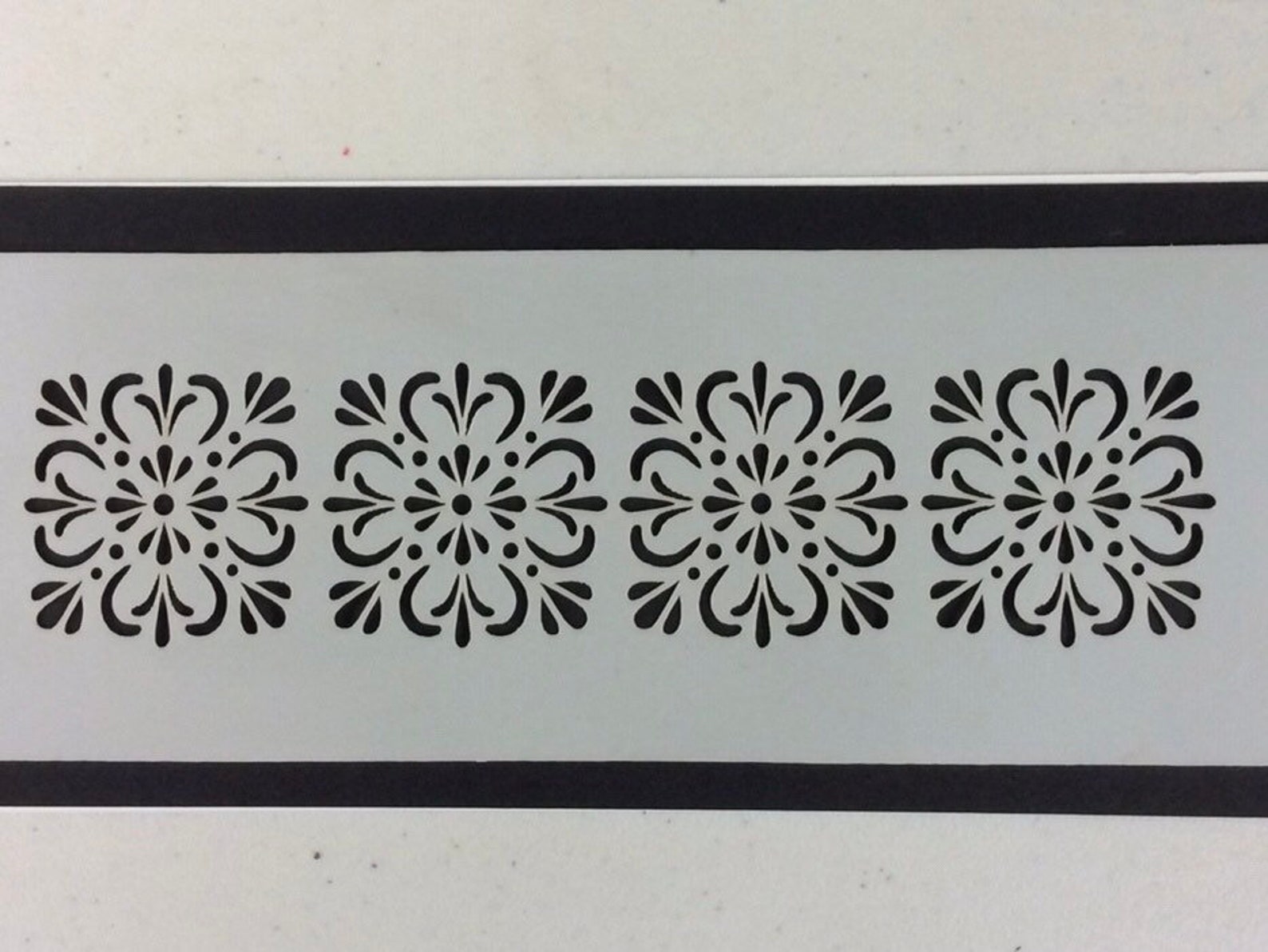 Decorative Tile Stencil. Length of Stencil Including Grip 28 Cm X 8 Cm ...
