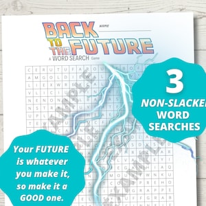 Back to the Future Word Search – Set of 3 Printable Games (digital ...