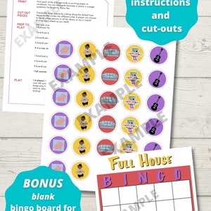 Full House Bingo, (set of 6) DIGITAL Download, Printable, Full House ...
