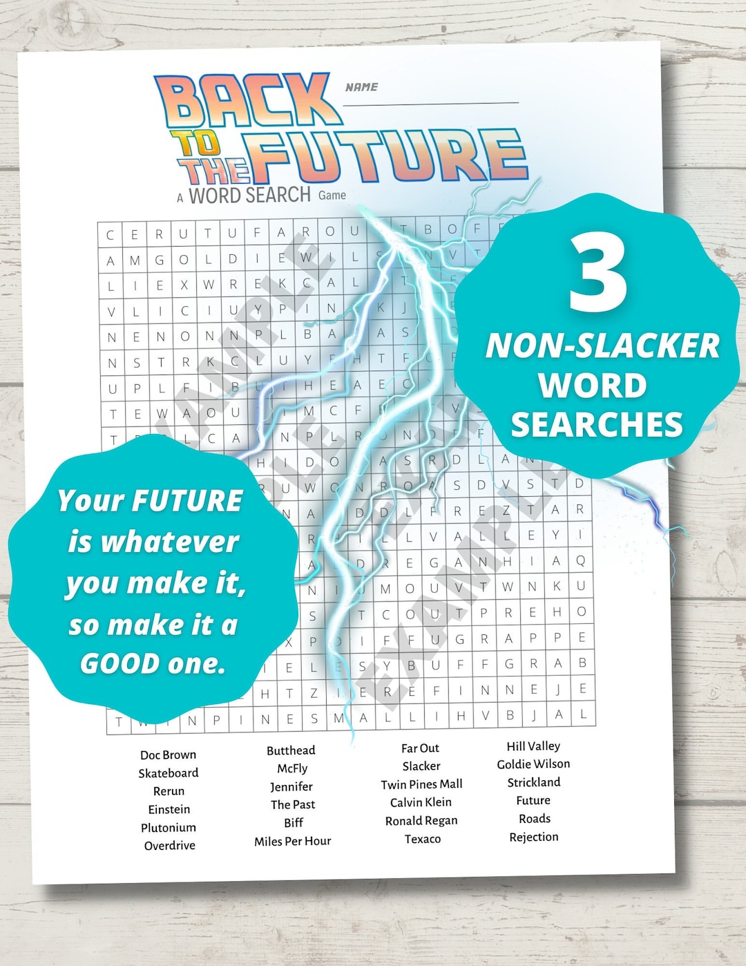 Back to the Future Word Search – Set of 3 Printable Games (digital ...