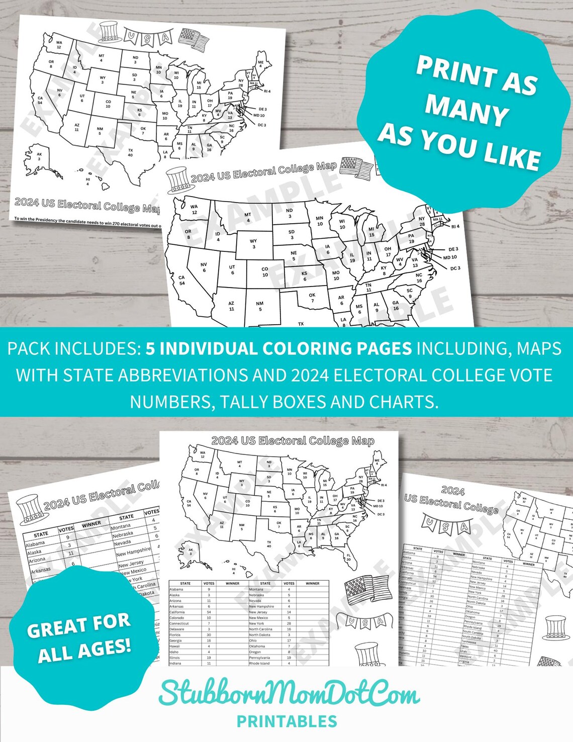 2024 Electoral College Map Coloring Page, Fillable, Printable Trump ...