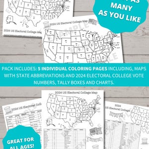 2024 Electoral College Map Coloring Page, Fillable, Printable Trump ...