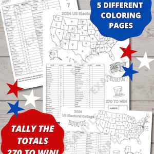 2024 Electoral College Map Coloring Page, Fillable, Printable Trump ...