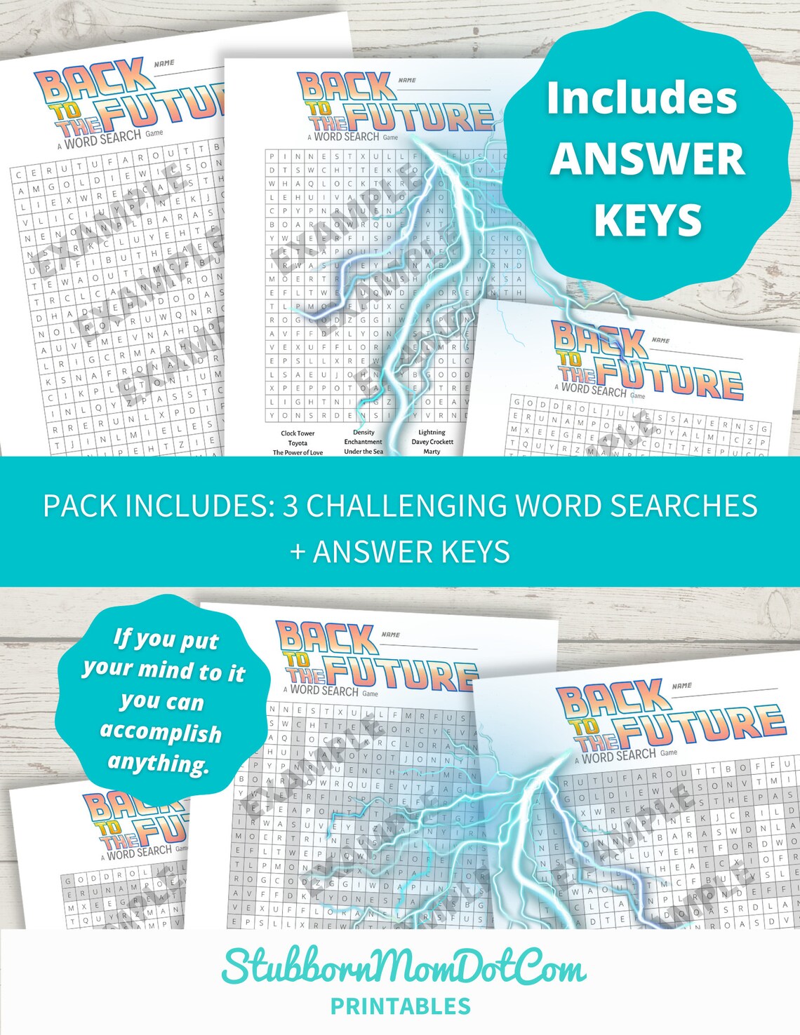 Back to the Future Word Search – Set of 3 Printable Games (digital ...