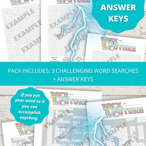 Back to the Future Word Search – Set of 3 Printable Games (digital ...