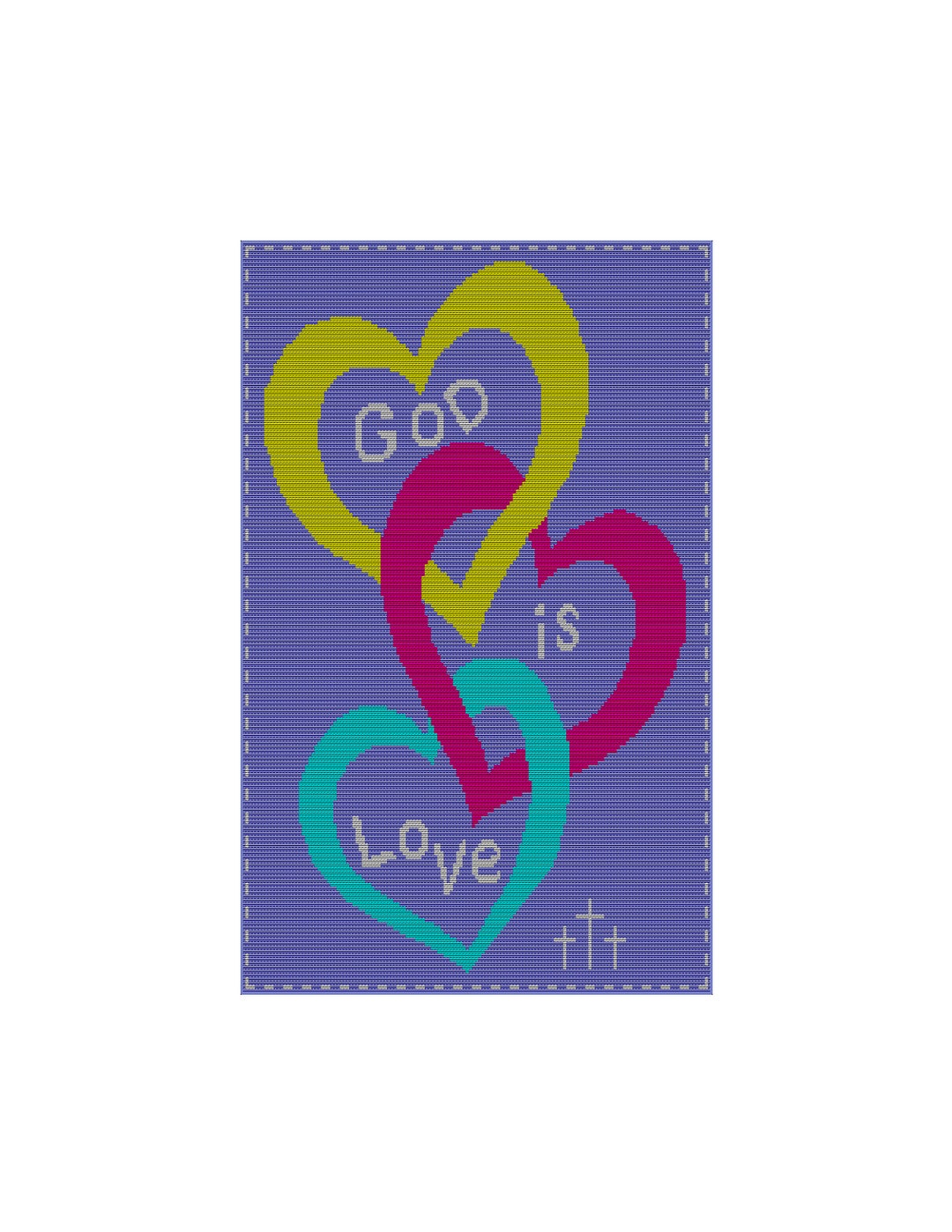 God is Love Crochet Afghan Pattern, Charts, Single or Tunisian (digital ...