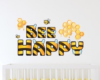 Bee Wall Decals Kitchen Decoration Bumble Bee Stickers Bathroom Decor ...
