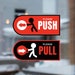 Push Pull Door Stickers X2 - Weatherproof, Door Sign, Shop Window ...