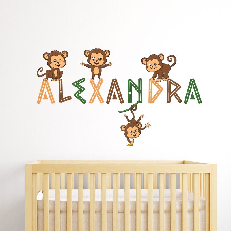 Monkey Name Decal - Etsy