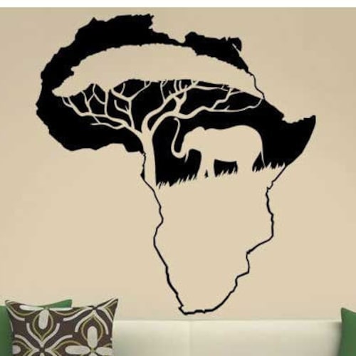 African Women Wall Decal Africa Map Wall Art Vinyl Sticker - Etsy