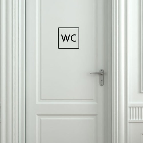 WC SIGN Toilet Sticker Thevinylcreations Bathroom | Etsy