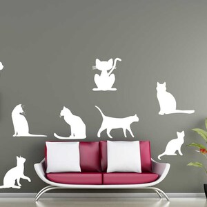 Cat Vinyl Decal Pack of 8 Variety of Colors - Animal Wall Stickers ...