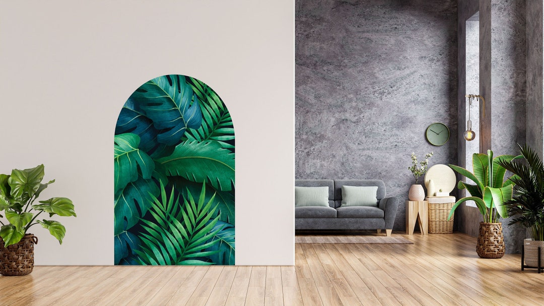 Tropical Leaves Wall Decal , Tropical Wall Stickers , Peel and Stick ...