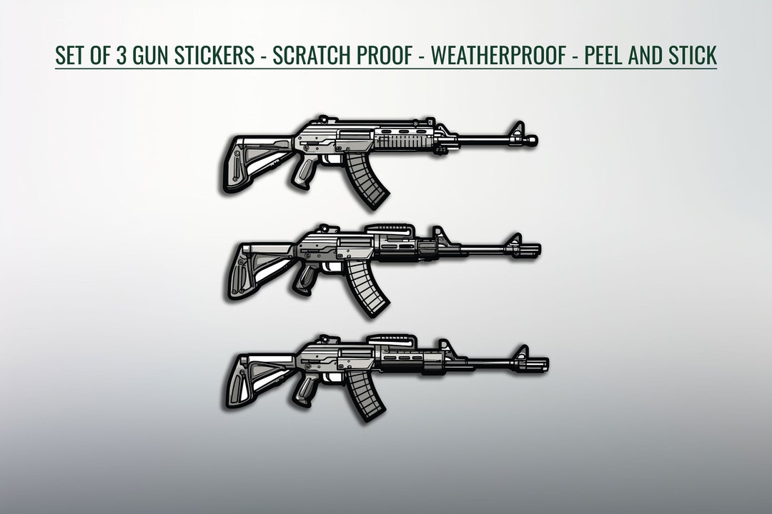 Gun Stickers Pack AK47 Stickers Firearm Gifts Gifts for Him Gifts for ...