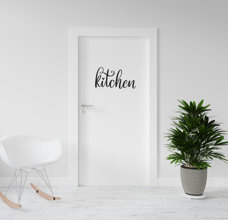 Kitchen Door Sign - Kitchen Vinyl Sticker for Home Decor ...