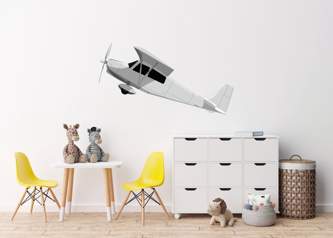 Vintage Plane Wall Sticker , Aircraft Wall Decal , Airplane Wall Art ...