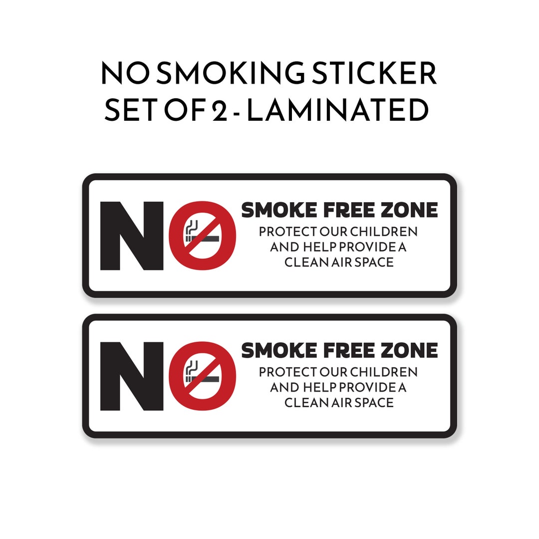 No Smoking Sticker X2 - Weatherproof, Door Sign, Shop Window Sticker ...