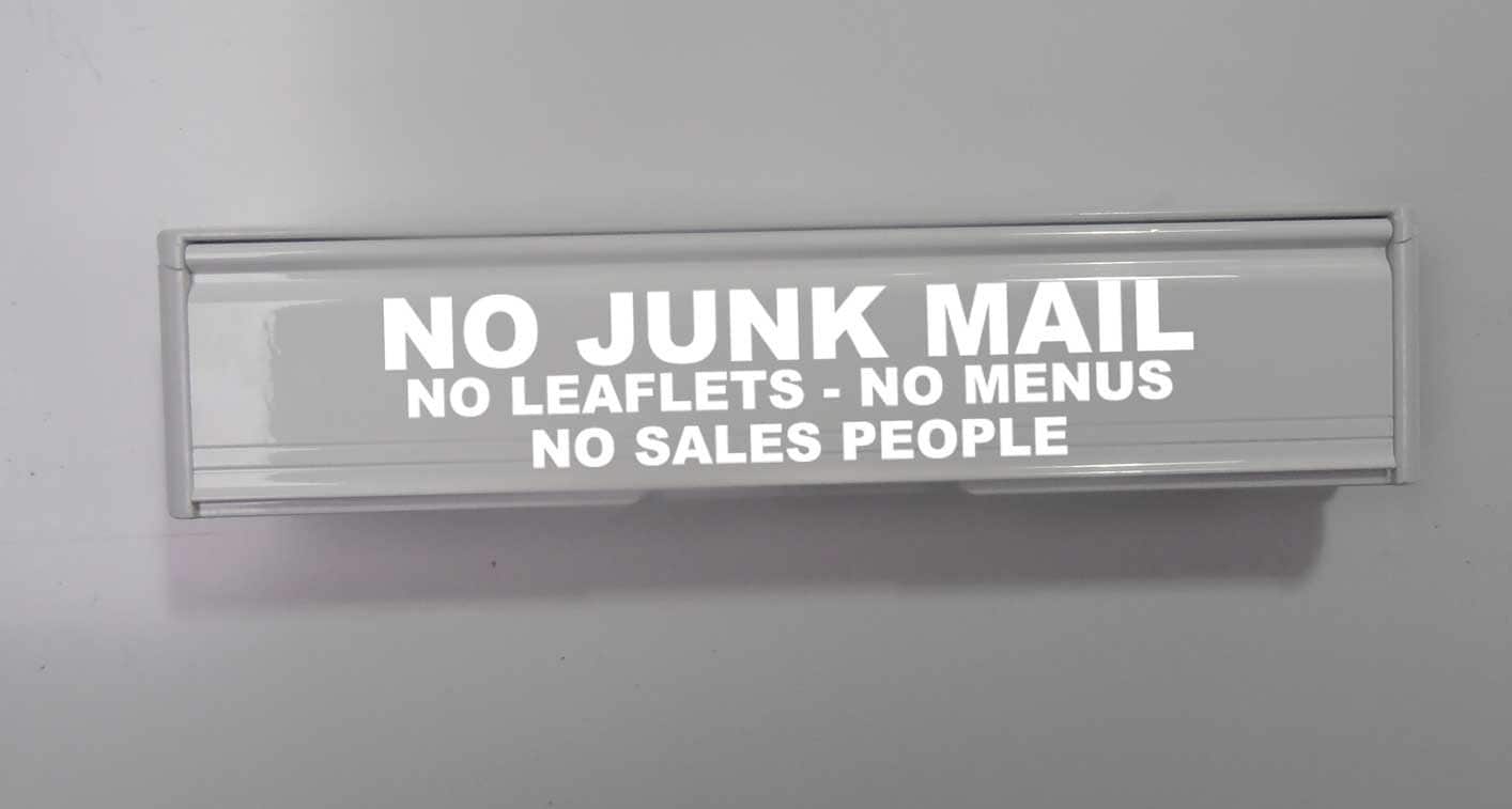 No Junk Mail Decal - No Junk Mail Sticker - No Sales People Vinyl Decal ...