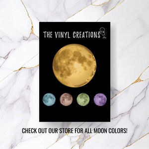 Purple Moon and Stars Watercolor Decal , Removable Moon Wall Sticker ...