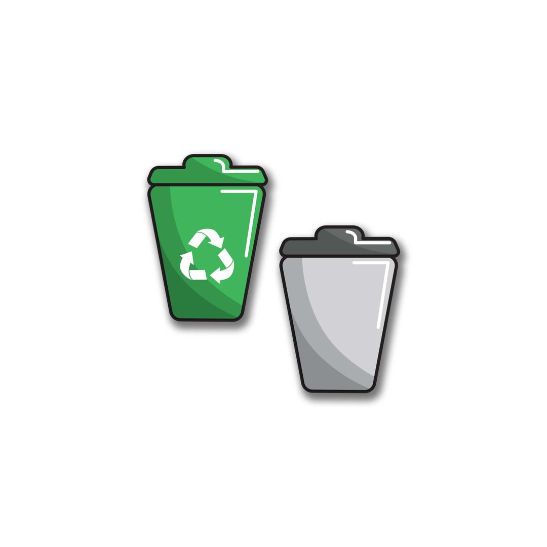 Recycling Bin Labels X2 - Recycle Stickers - Bin Stickers - Dustbin ...