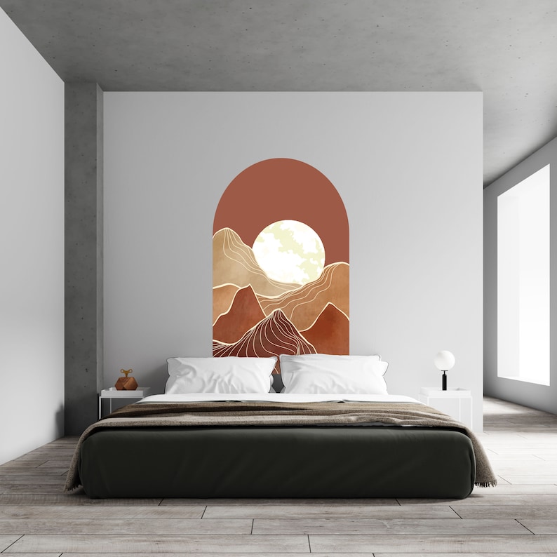 Abstract Arch , Headboard Cover Decal , Scenery Art , Landscape Wall ...