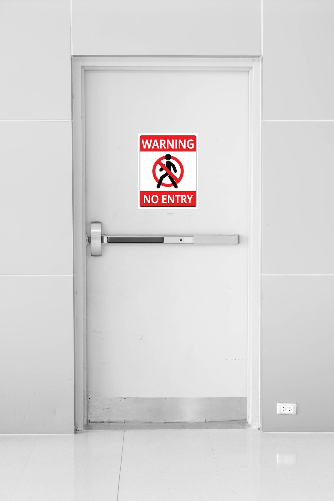 2x Restricted Area Sign, No Entry Sticker, Warning Safety Decal, Peel ...