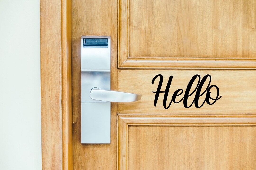 Hello Door Decal Door Sign Door Sticker Welcome Sign - Etsy