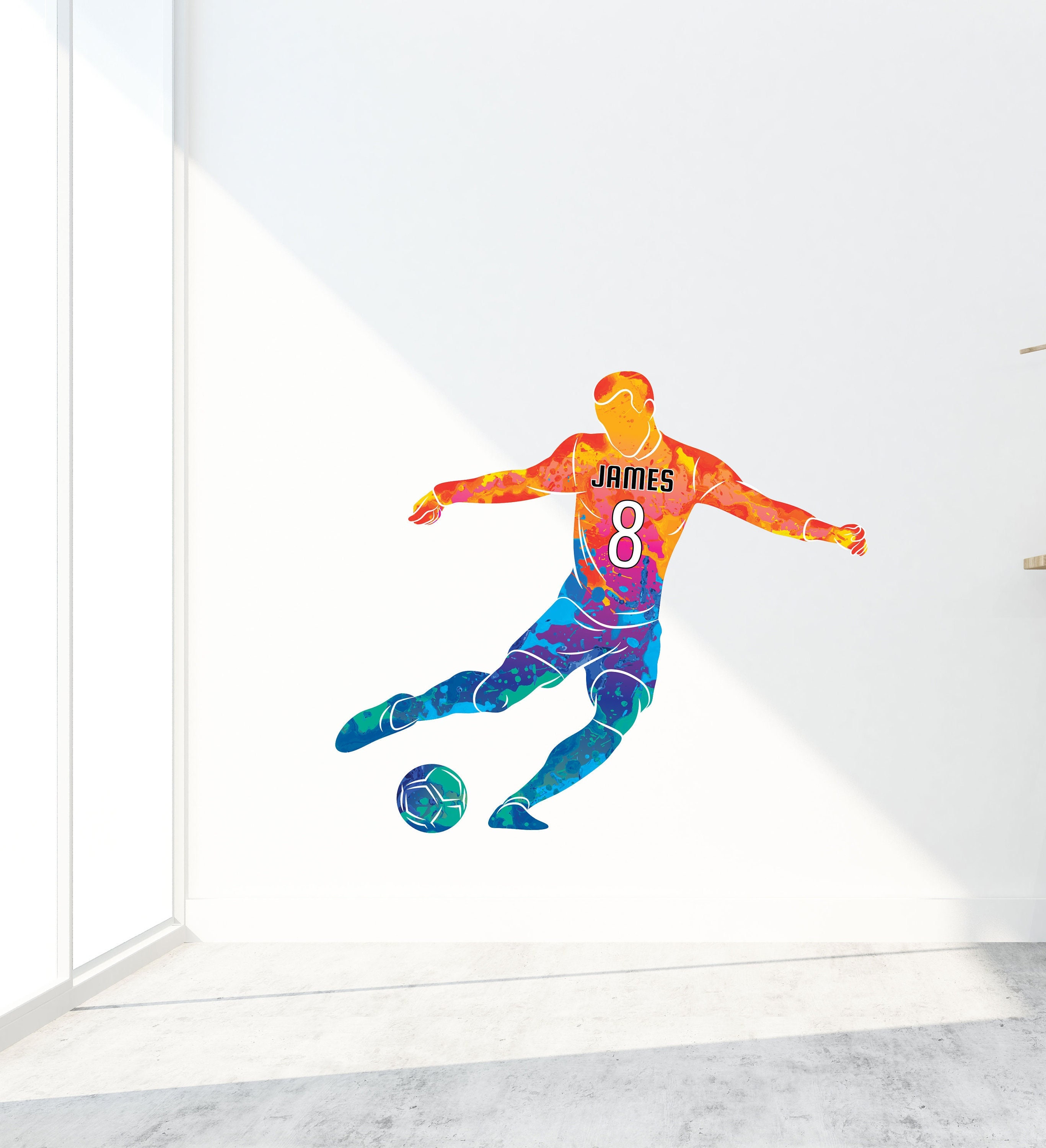 Personalised Footballer Wall Sticker , Football Player Gift , Soccer ...