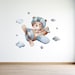 Bear Wall Sticker - Peel and Stick - Removable Sticker - Bear Flying ...