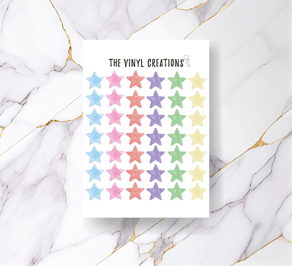 Watercolour Stars , Pastel Star Wall Stickers , Nursery Wall Decor ...