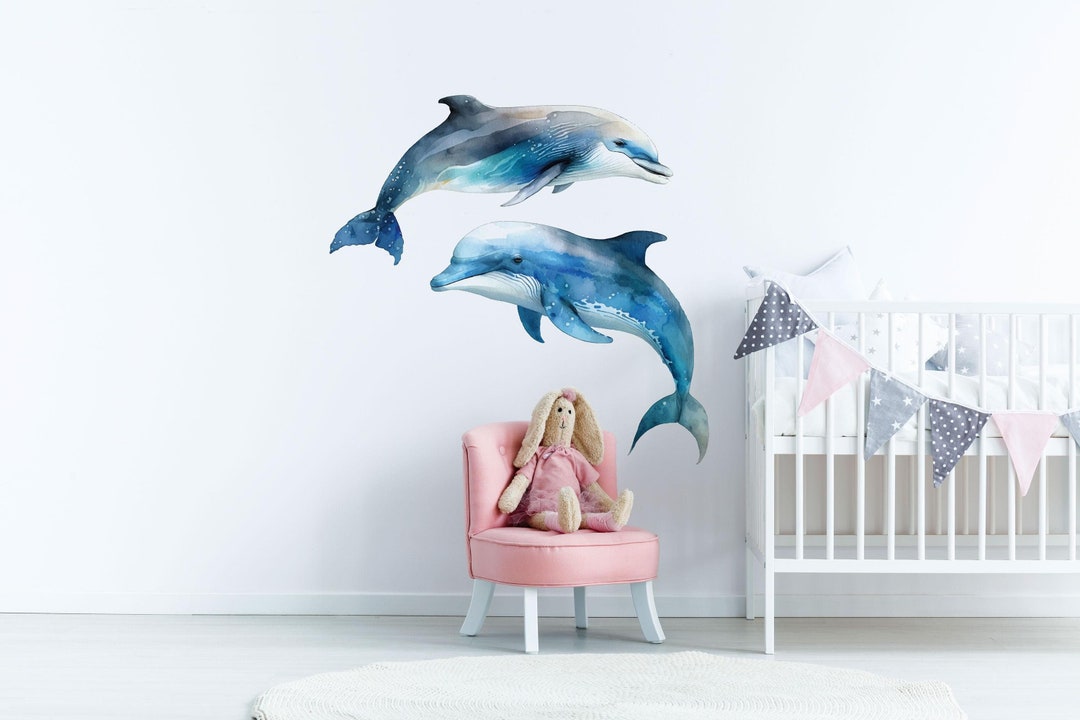 Dolphin Sticker , Ocean Wall Art, Ocean Themed Nursery , Under the Sea ...