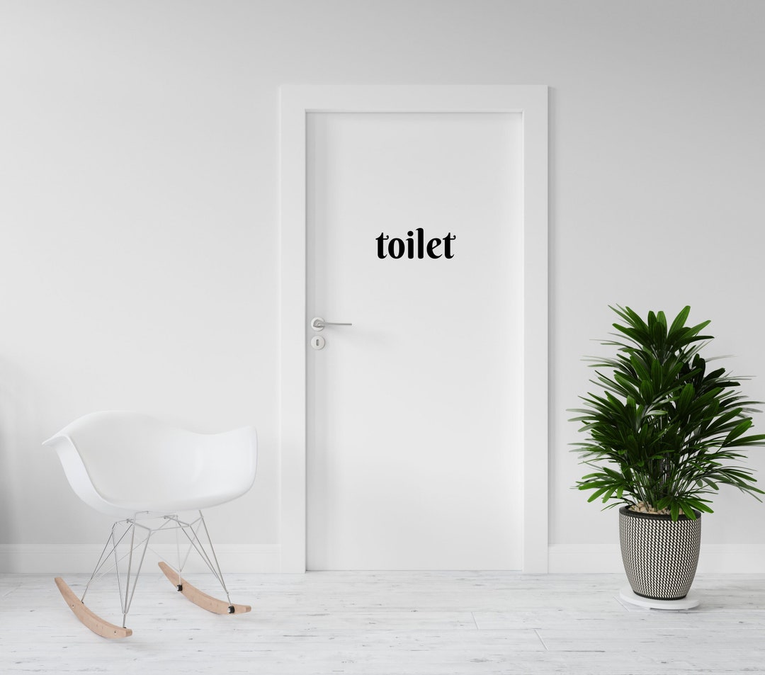 Toilet Door Sign X2 , Toilet Door Decal , Toilet Door Decal , Toilet ...