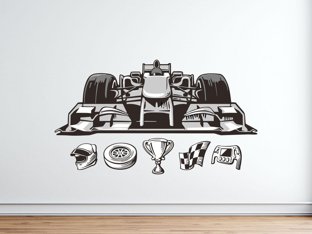 Formula 1 Wall Sticker , Formula One Driver , Boys Room Decor , Grand ...