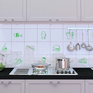 Variety of Food Stickers for Tiles - Kitchen Tiles Stickers , Kitchen ...