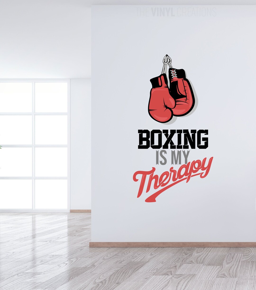 Boxing is My Therapy Wallsticker - Boxing Gym - Boxing Wall Sticker ...