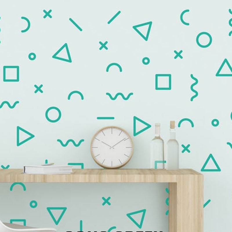 Geometric Wall Mural - Etsy