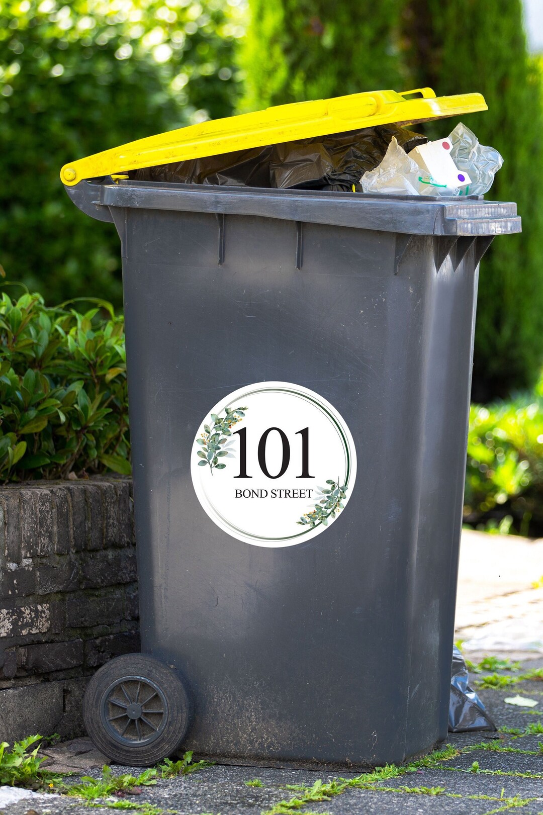 Custom Bin Number Stickers X4 , Floral Bin Sticker , Bin Decal ...