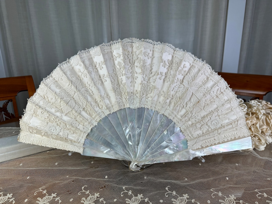 1890 DUVELLEROY Fan, Antique Fan, Victorian Fan, London, Paris ...