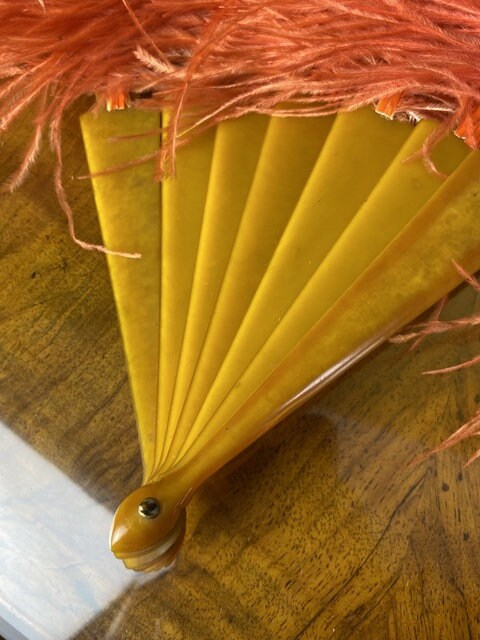 1920s Waterfall Fan, Antique Ostrich Feather Fan, Antique Fan, Flapper ...