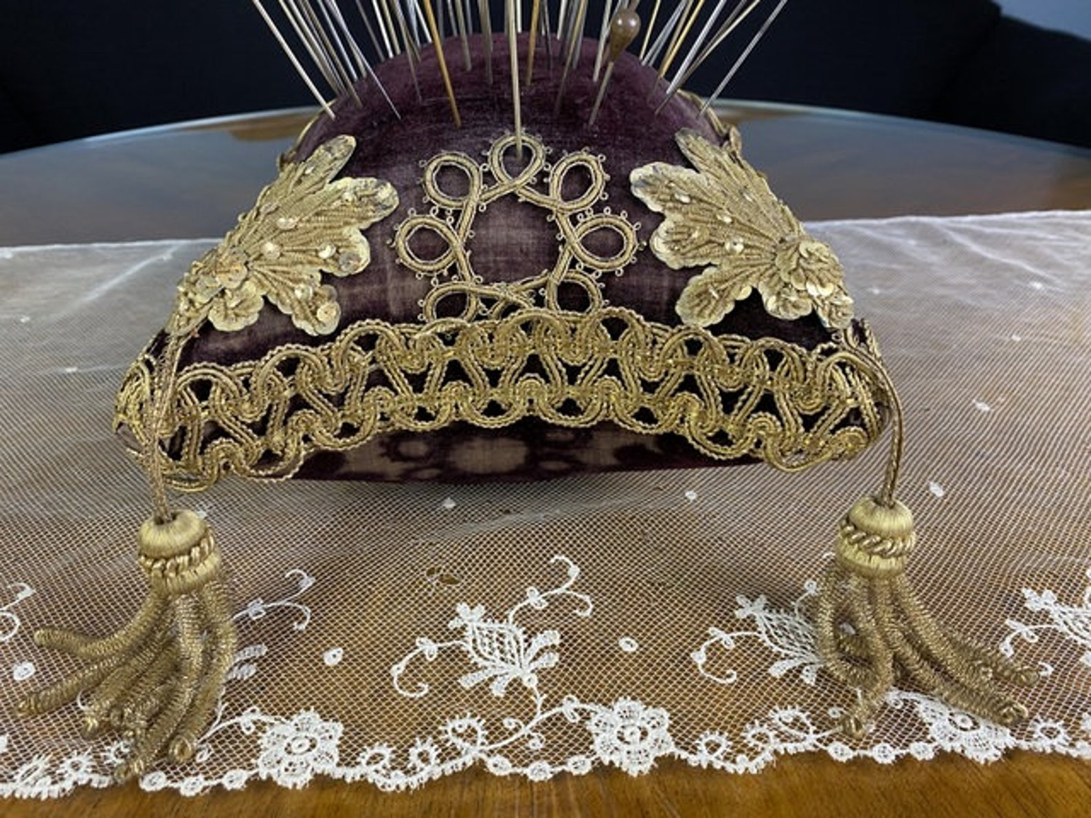 1890-1920 Cushion With Hatpins, Antique Hat Pins, Pin, Edwardian Hat ...