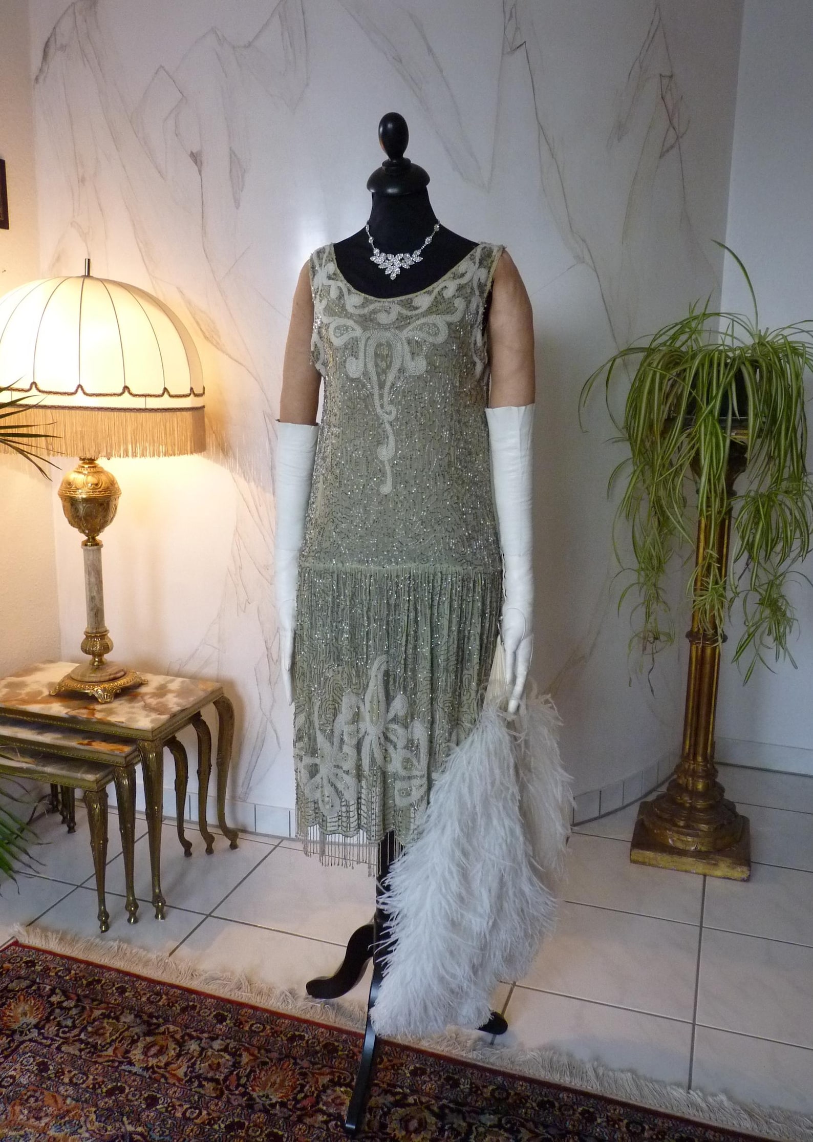 1925 Beaded Flapper Dress, Antique Charleston Gown - Etsy